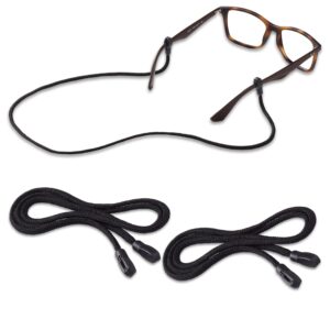 peeper keepers eyeglass supercord retainer, black, 2 pack