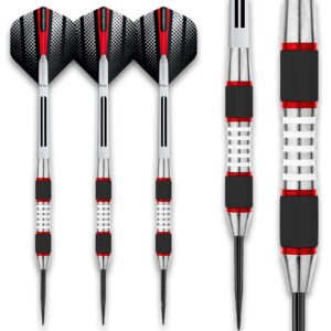 RED DRAGON Evos Tungsten Steeltip Darts Set - 28g with Flights, Stems and Wallet