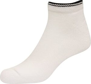 footjoy comfortsof sportlet women 3-pack socks, white / black / driftwood, fits shoe size 6-9