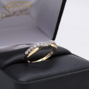 Dazzlingrock Collection 0.55 Carat (Cttw) Round White Diamond Contour Wedding Band for Women in 10K Yellow Gold, Size 8