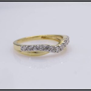 Dazzlingrock Collection 0.55 Carat (Cttw) Round White Diamond Contour Wedding Band for Women in 10K Yellow Gold, Size 8