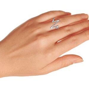 Geometric Midi Knuckle 1MM Band Stackable Chevron Lightening Bolt Heartbeat V Ring .925 Sterling Silver