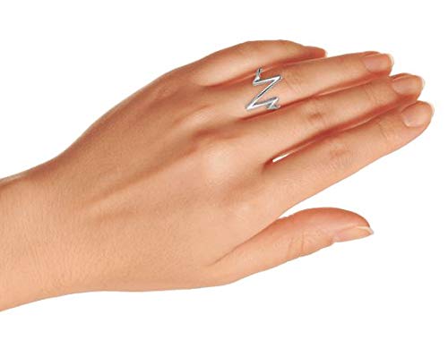 Geometric Midi Knuckle 1MM Band Stackable Chevron Lightening Bolt Heartbeat V Ring .925 Sterling Silver