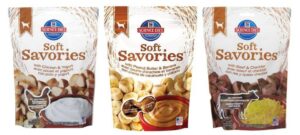 hill's science diet soft savories adult dog treat 3 flavor variety bundle: (1) soft savories with peanut butter & banana, (1) soft savories with chicken & yogurt, and (1) soft savories with beef &