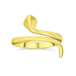 bling jewelry minimalist delicate midi knuckle thin 1mm band stackable bypass wrap snake serpent ring for teen 14k gold plated .925 sterling silver