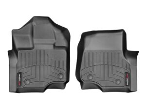 weathertech custom fit floorliners for ford f-150, f-150 raptor, f-150 lightning - 1st row (446971), black