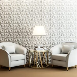 Art3d Decorative 3D Wall Panels in Diamond Design, 12"x12" Matt White (33 Pack)