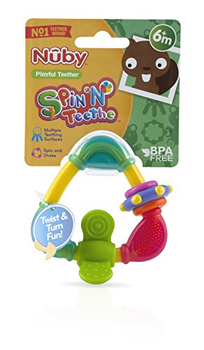 Nuby Spin N' Teethe Teether, Colors May Vary