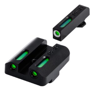 truglo tfx handgun sight | durable shock-resistant compact brightly glowing tritium & fiber-optic xtreme day/night sight, compatible with glock high handguns,black