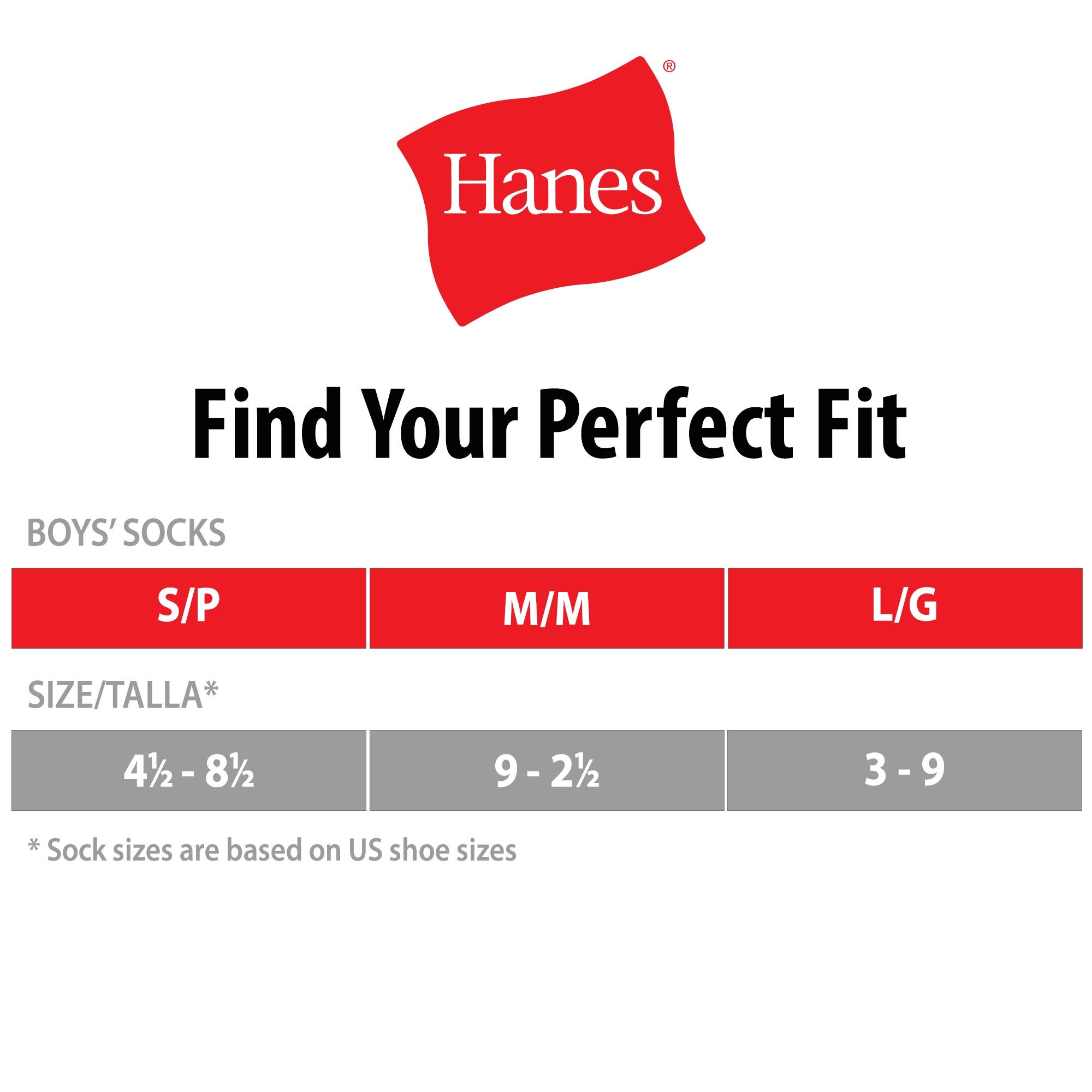 Hanes Boys Socks, Double Tough Cushioned Crew 12-pair Packs Athletic-socks, White/Grey Bottom, Large US