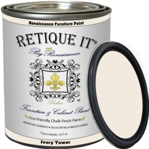 retique it chalk furniture acrylic paint by renaissance diy, 32 oz (quart), 32 fl oz, white