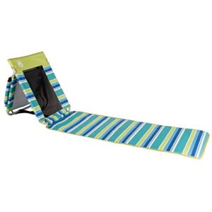 coleman utopia breeze reclining beach mat with built-in cooler, foldable beach mat with mesh back and shoulder straps for beach, pool, picnic or backyard relaxation