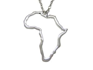 kiola designs silver toned africa map outline pendant necklace