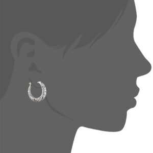 Amazon Essentials Sterling Silver Filigree Round Hoop Earrings (previously Amazon Collection)