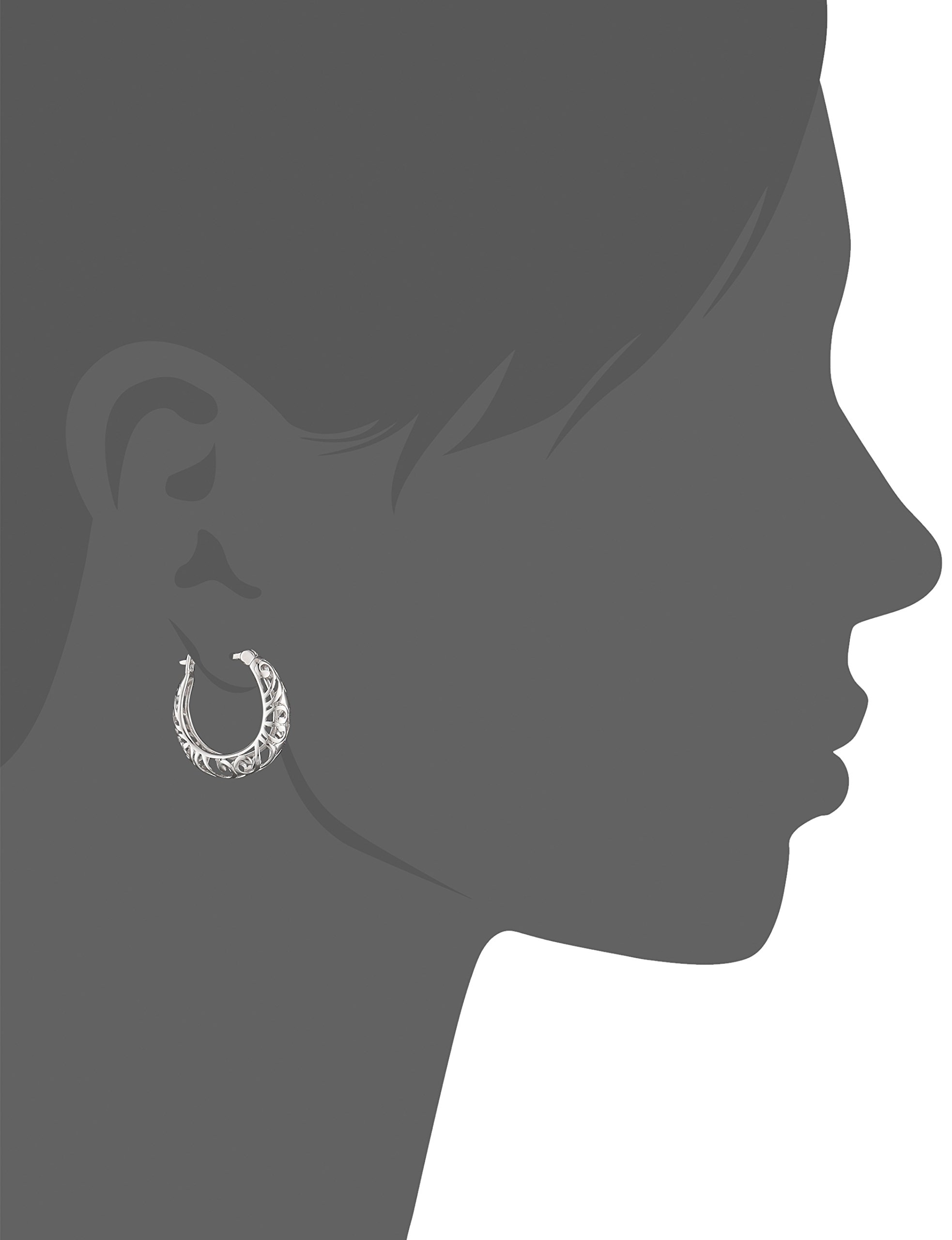 Amazon Essentials Sterling Silver Filigree Round Hoop Earrings (previously Amazon Collection)