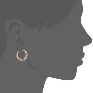 Amazon Essentials 14k Rose Gold Over Sterling Silver Filigree Round Hoop Earrings (previously Amazon Collection)