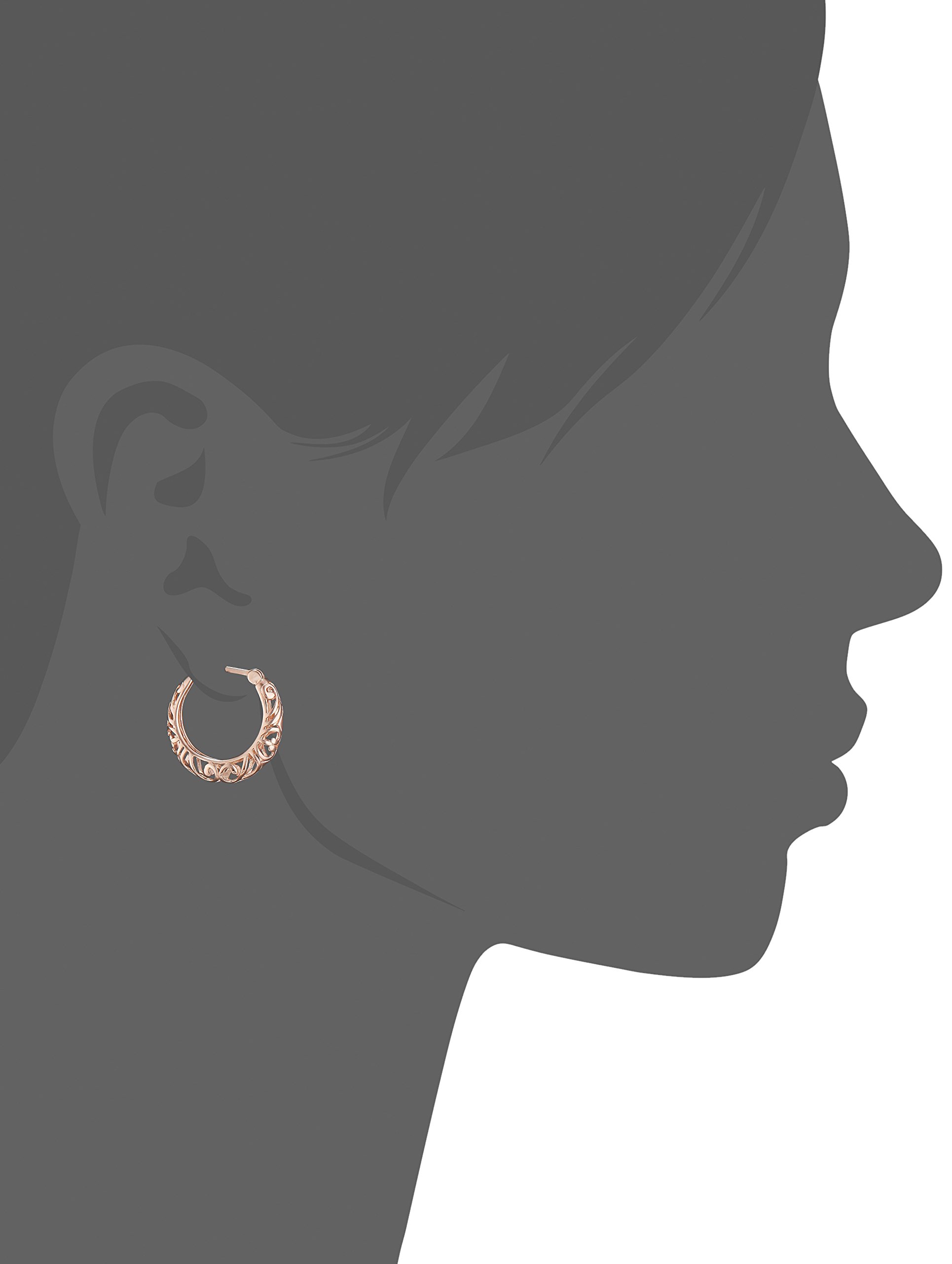 Amazon Essentials 14k Rose Gold Over Sterling Silver Filigree Round Hoop Earrings (previously Amazon Collection)