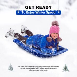 AGPTEK 35 Inch Durable Downhill Sprinter Toboggan Snow Sled for Boys Girls Adults with Built-in Handles and Pulling Rope