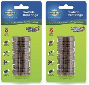 premier pet rawhide rings natural dog treat (16-pack) [set of 2] size: small