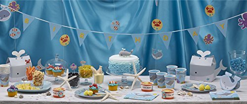 Ginger Ray Sea Themed Party Cupcake Flag Toppers - 15 Pack