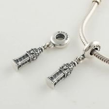 EvesErose Silver Big Ben Tower London Sterling Charm Fits Pandora & Similar Bracelets