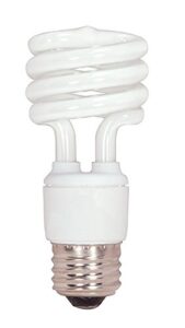 satco s7217 13 watt 120 volt mini spiral compact fluorescent bulb; 2700k; e26 medium base (12 cfl light bulbs)