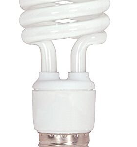 SATCO S7217 13 Watt 120 Volt Mini Spiral Compact Fluorescent Bulb; 2700K; E26 Medium Base (12 CFL Light Bulbs)