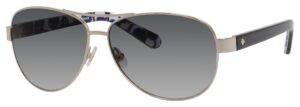 kate spade new york women's dalia 2 aviator sunglasses, silver dots & gray gradient, 58 mm