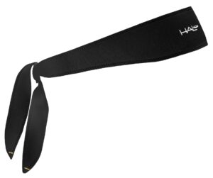 halo headband halo i- custom fit- tie sweatband for men and women, no slip with moisture wicking dryline fabric, black