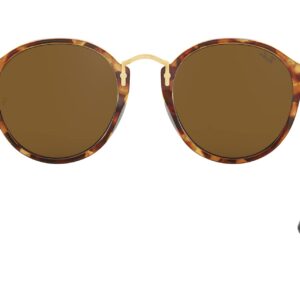 Ray-Ban RB2447 Round Sunglasses, Spotted Brown Havana/B-15 Brown, 49 mm + 0