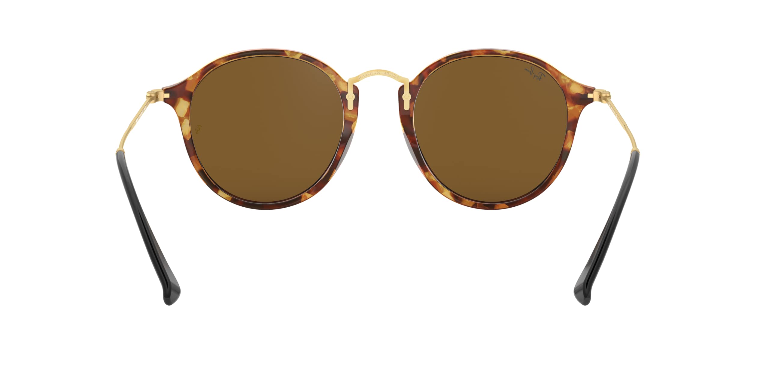 Ray-Ban RB2447 Round Sunglasses, Spotted Brown Havana/B-15 Brown, 49 mm + 0