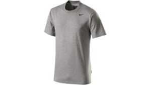 nike men's dri-fit cotton 2.0 tee, dark grey heather/dark grey heather/black, small