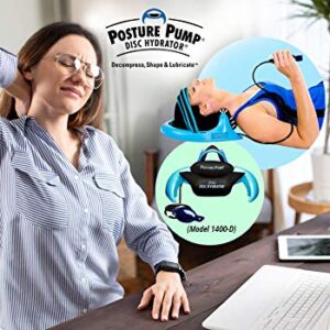 Posture Pump® Neck Exercising Dual Cervical Spine Disc Hydrator® Pump | Relieves Neck & Upper Back Pain Stiffness | Neck Shoulder Pain Relief Posture Control (Dual Air Cell Model 1400-D)