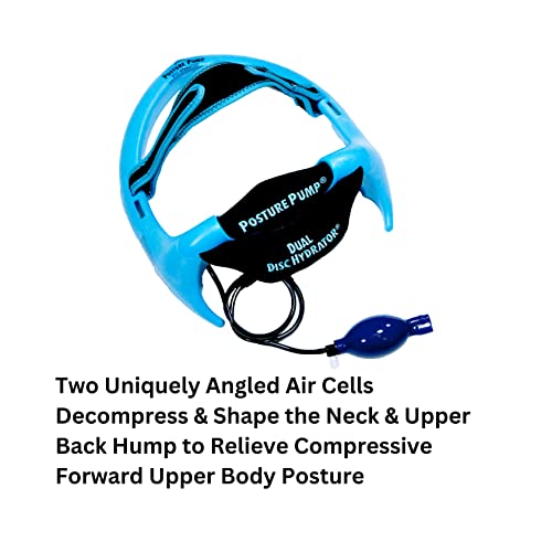 Posture Pump® Neck Exercising Dual Cervical Spine Disc Hydrator® Pump | Relieves Neck & Upper Back Pain Stiffness | Neck Shoulder Pain Relief Posture Control (Dual Air Cell Model 1400-D)