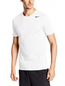 nike men's dri-fit cotton 2.0 tee, white/white/black, large