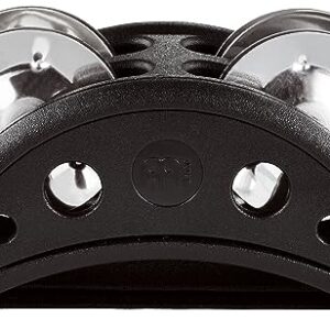 Meinl Percussion Compact Foot Tambourine with Stainless Steel Jingles-NOT Made in China-Accompaniment for Cajon Gigs, 2-Year Warranty, Black (CFJS2S-BK)