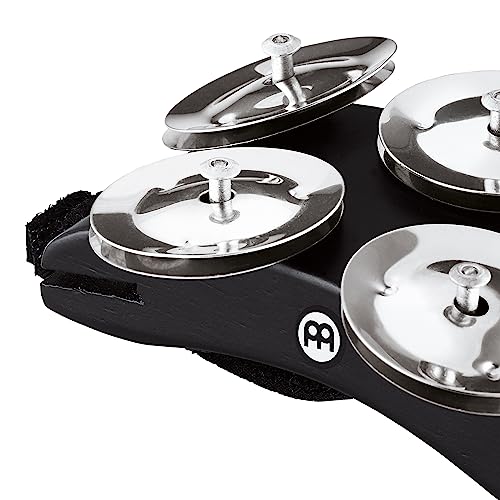 Meinl Percussion CFT5-BK Cajon Foot Tambourine with Steel Jingles, Black