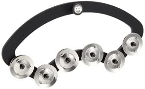 meinl percussion bbta2-bk backbeat tambourine for 13-14 inch drums, stainless steel jingles