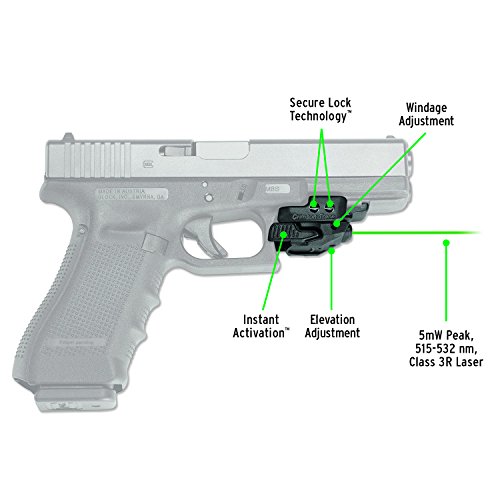 Crimson Trace CMR-206 Rail Master Universal Laser with Instant Activation and Quick Installation for Pic Rail Mounts, Shooting, Competition and Range , Black