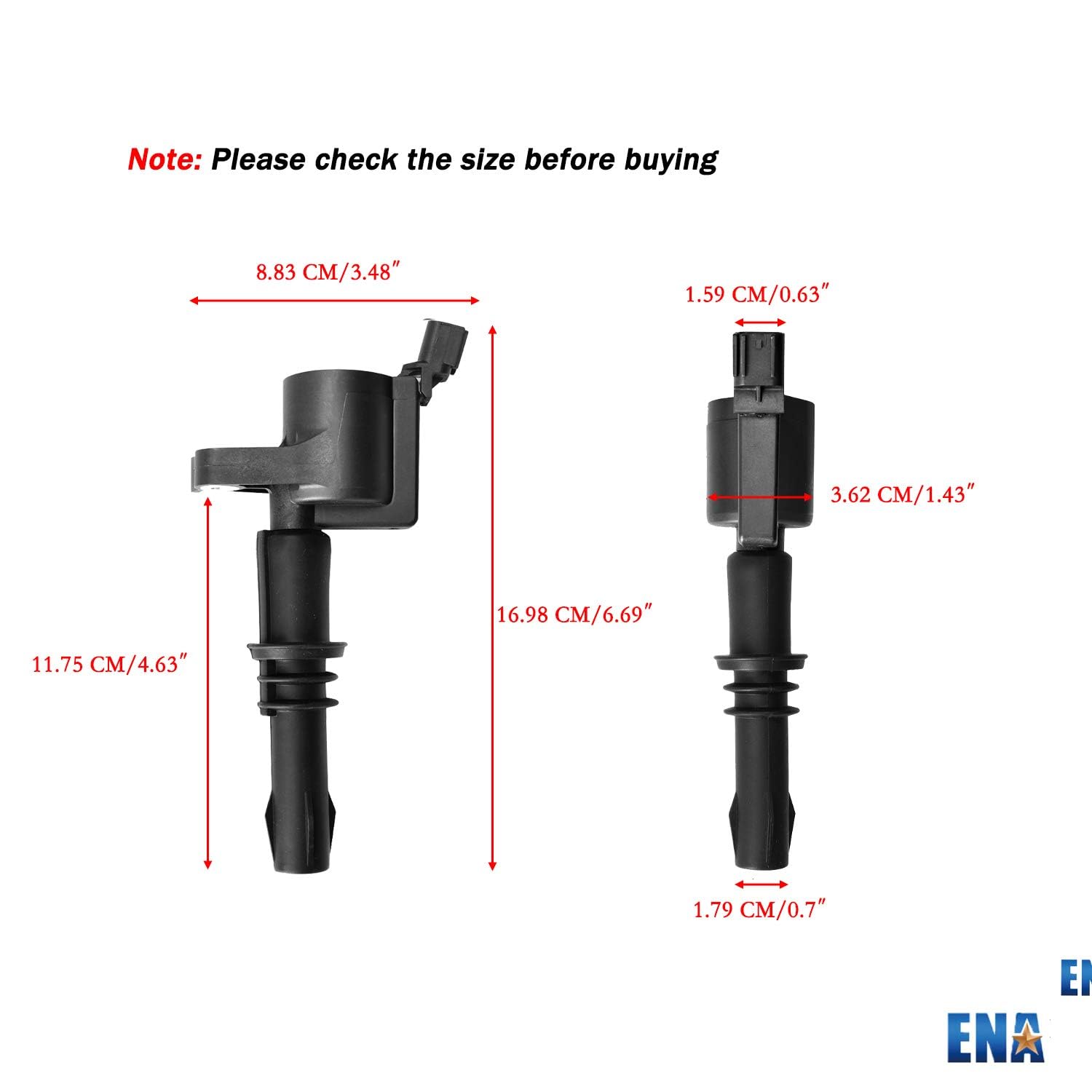 ENA Set of 8 Straight Boot Ignition Coil Pack Compatible with Ford Lincoln Expedition Explorer F-150 Super Duty Mustang Mountaineer 4.6l 5.4l 6.8l Replacement for DG511 C1541 FD508