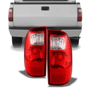 akkon - for ford f250/f350/f450 superduty oe replacement red clear tail lights driver/passenger rear lamps pair