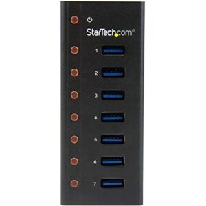 StarTech.com 7 Port USB 3.0 Hub (5 Gbps) - Metal Enclosure - Desktop or Wall Mountable - Rugged & industrial Powered USB Expander and Splitter Hub (ST7300U3M)