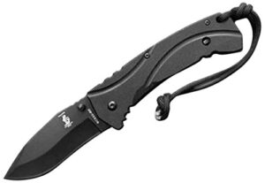 bone collector folding hunting knife belt clip black