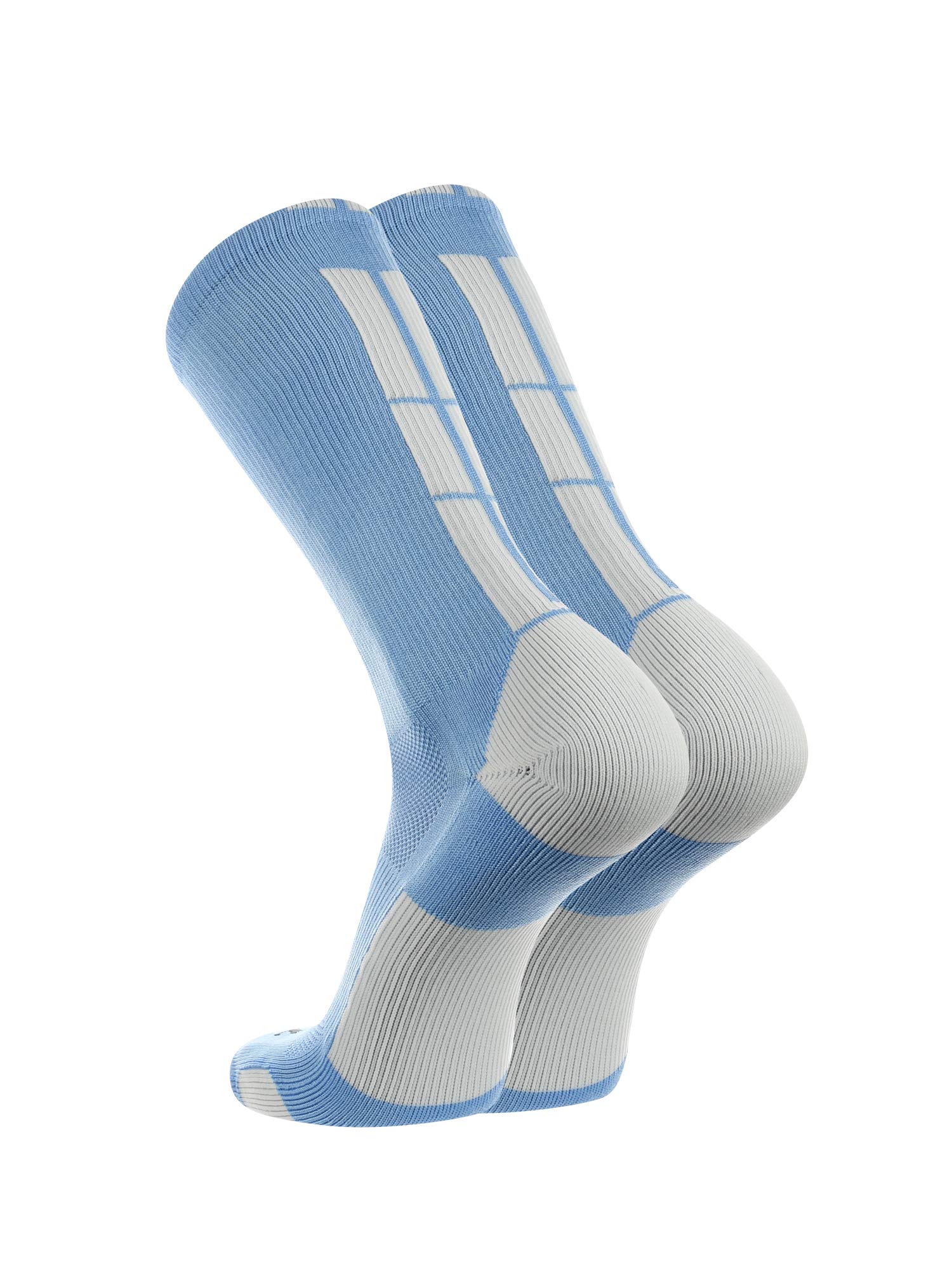 TCK Baseline 3.0 Athletic Crew Socks (Columbia Blue/White, Small)