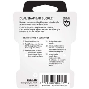 GEAR AID Dual Snap Bar Buckle, 1”, Black