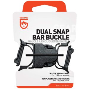 GEAR AID Dual Snap Bar Buckle, 1”, Black