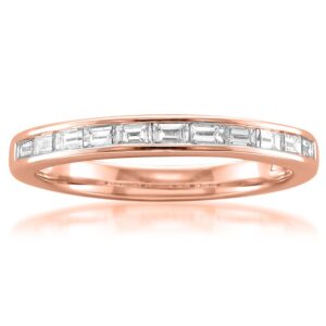 beyond brilliance 1/2 carat channel-set baguette diamond wedding band ring in 14k rose gold (i-j, vs2-si1)