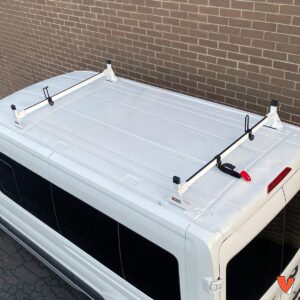 vantech low profile 2-bar ladder rack ford transit (cargo) 2015-on 54" bars steel white