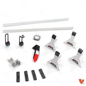 Vantech Low Profile 2-Bar Ladder Rack Ford Transit (Cargo) 2015-On 54" Bars Steel White