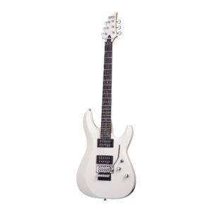 schecter c-6fr deluxe 6-string electric guitar (right-hand, satin white)